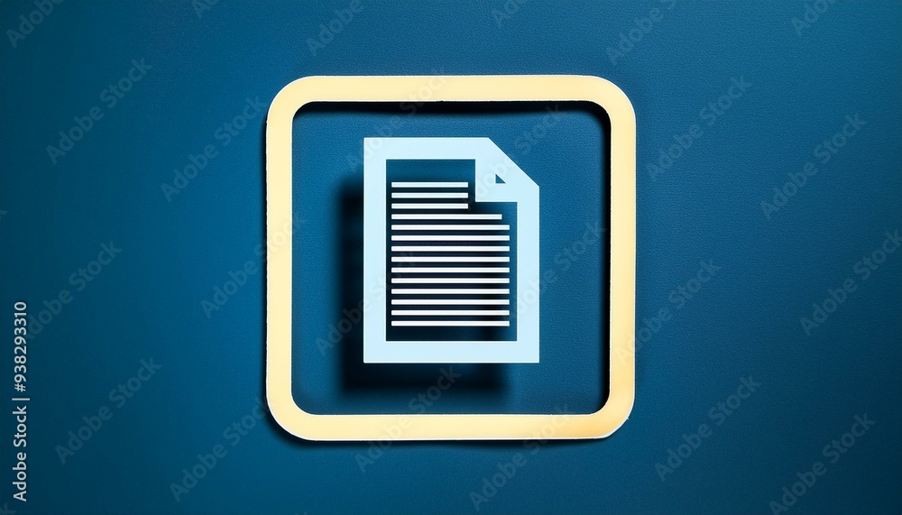 Create a digital icon with a stroke, featuring a paper symbol for ...