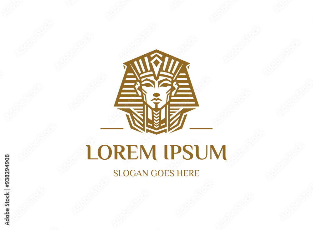 Abstract Geometrical pharaonic king tut portrait symbol for old ...