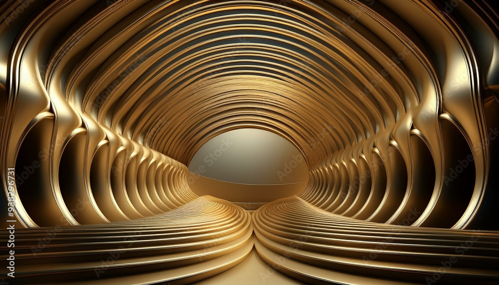 Gilded imaginative curve ornament metal fundamental 3D feature ...