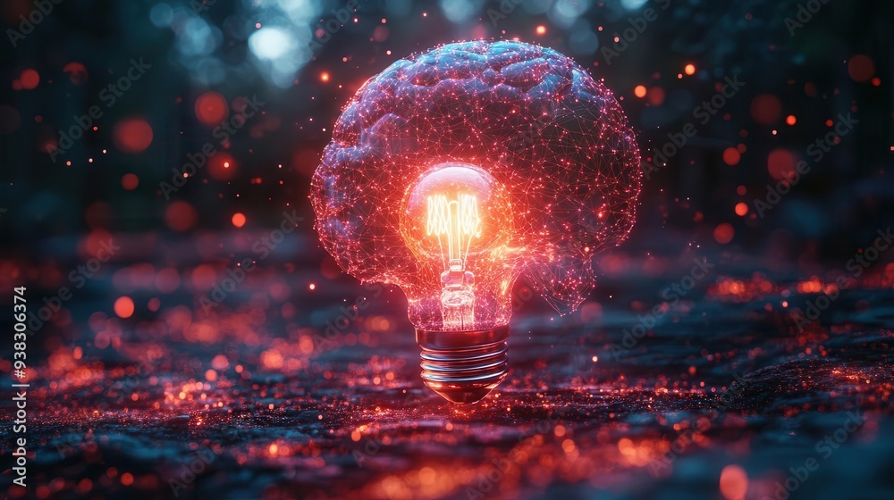 futuristic scene of humanrobot interaction glowing brainshaped network ...