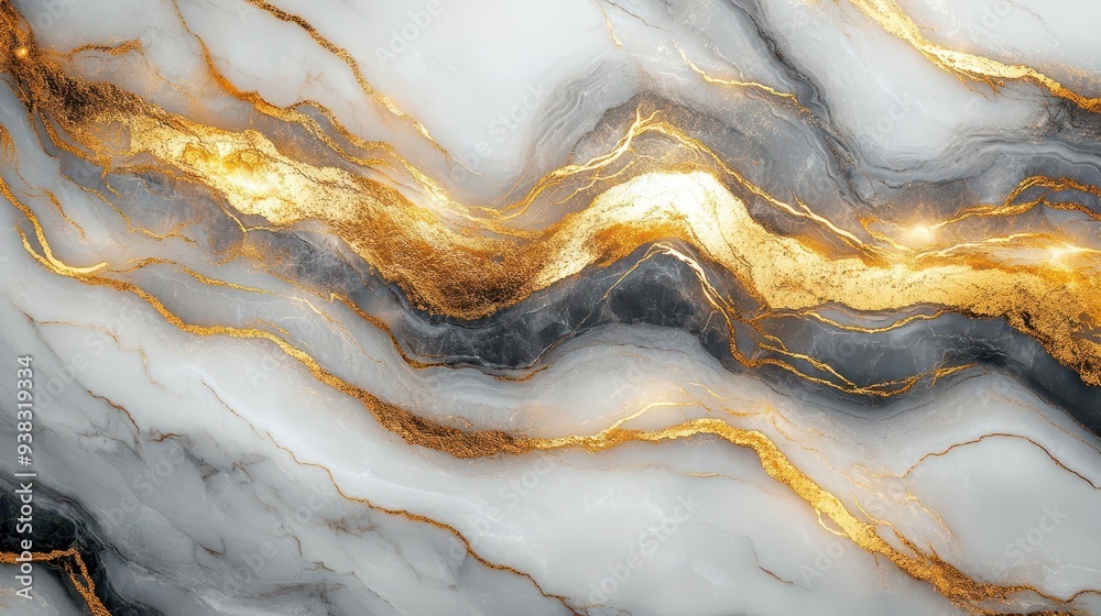 luxe marble fusion elegant white marble texture with flowing gold veins ...