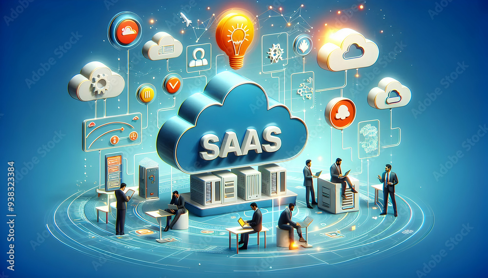 Photo realistic as Cloud computing service models with SaaS PaaS and ...