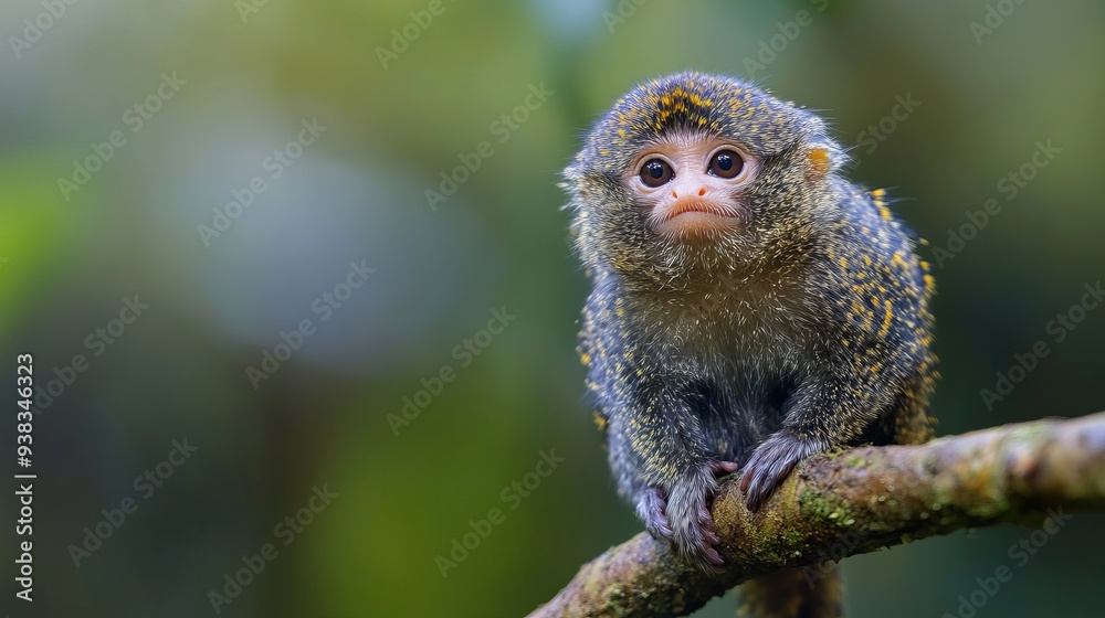 Western pygmy marmoset, Callithrix pygmaea, one of the smallest monkeys ...
