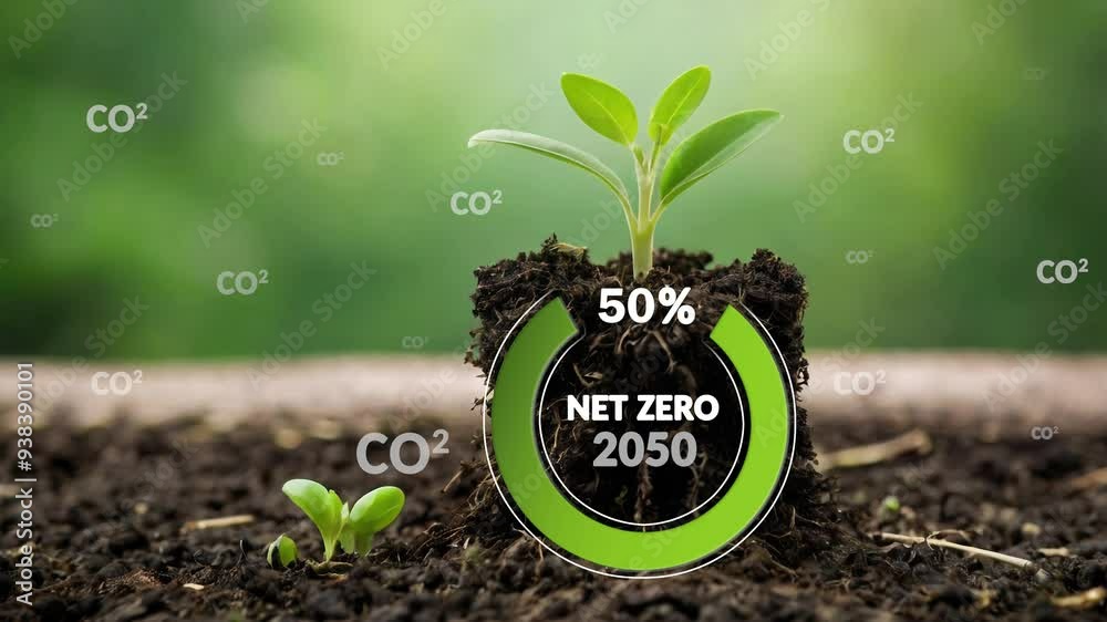 Net Zero Emissions 2050 Countdown Animation Net zero , carbon neutral ...