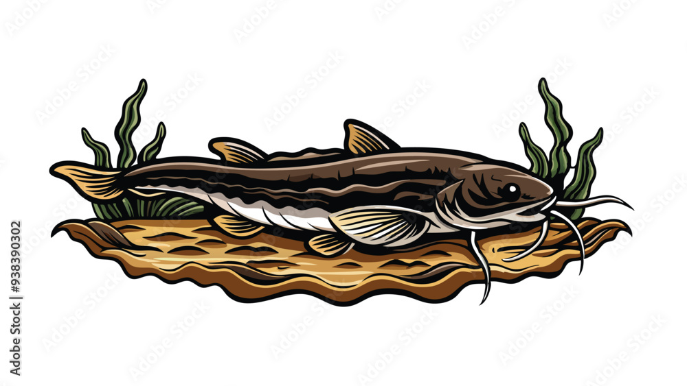 Design a vector illustration of a catfish with detailed, colorful, and ...