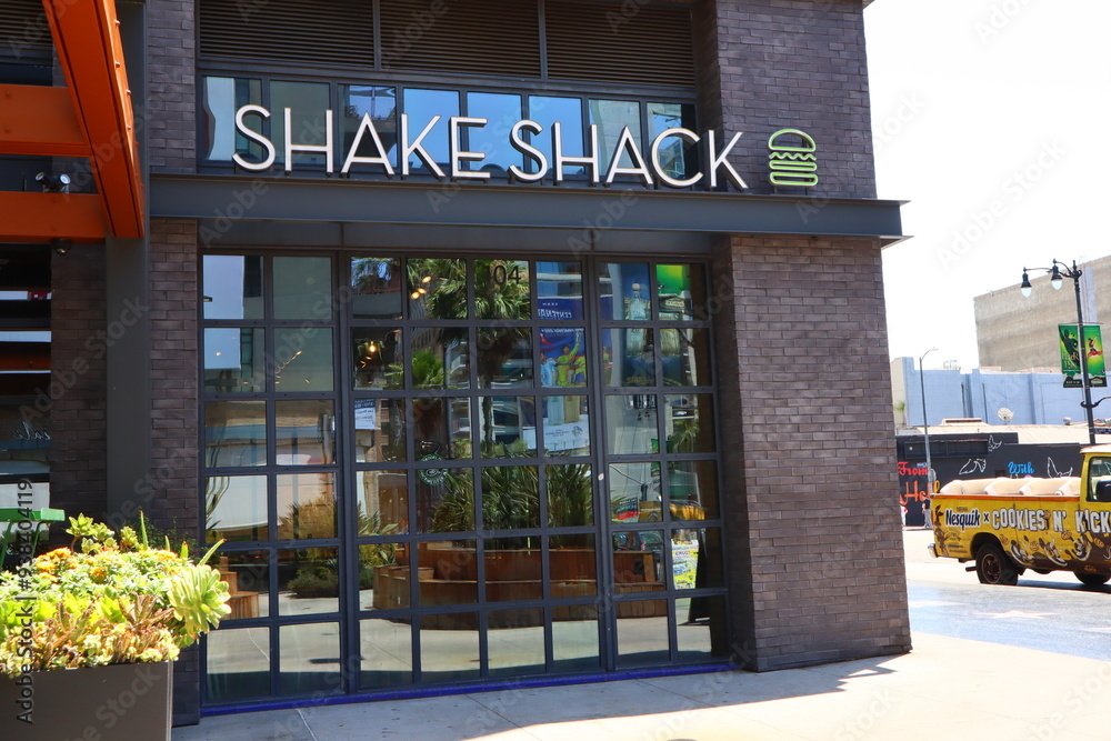 Hollywood (Los Angeles), California – July 16, 2024: Shake Shack fast ...