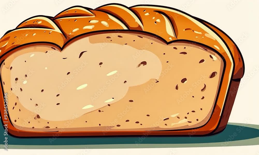 2D cartoon illustration of a loaf of bread Stock Video | Adobe Stock