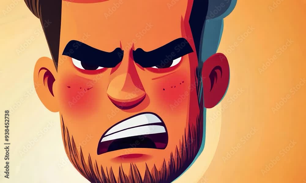 2D cartoon illustration of a man exhibiting discomfort due to heat His ...