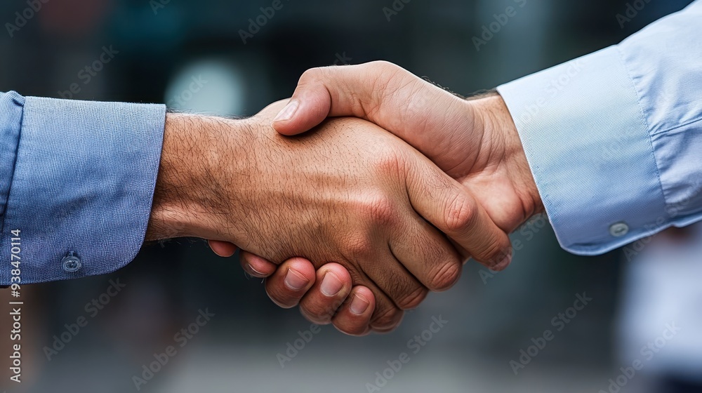 High-resolution close-up shot of a handshake between two business ...