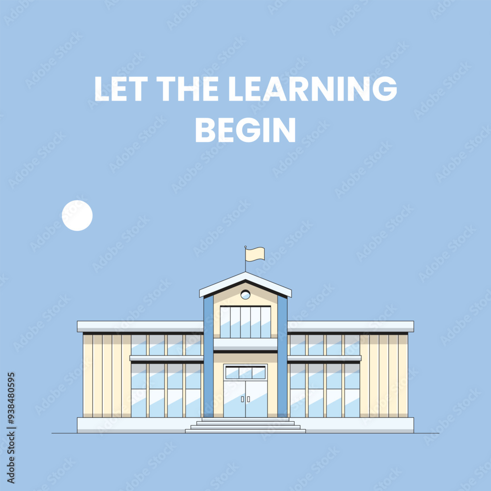 Vector graphic design of a school year poster with illustration of ...