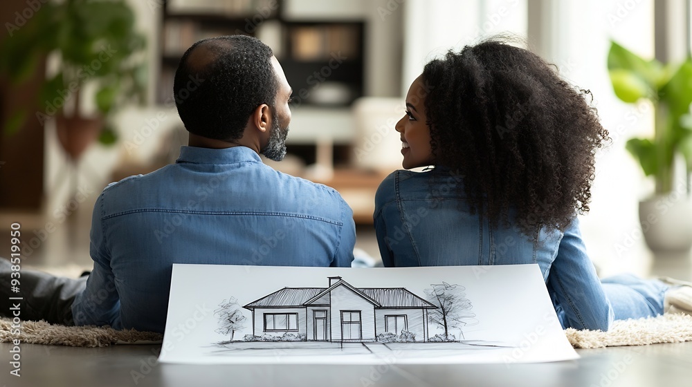 African American Spouses are seated on the floor facing each other with ...