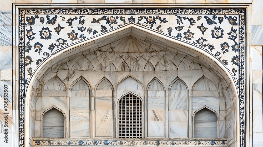 Geometric pattern background on the wall of Taj Mahal palace in Agra ...
