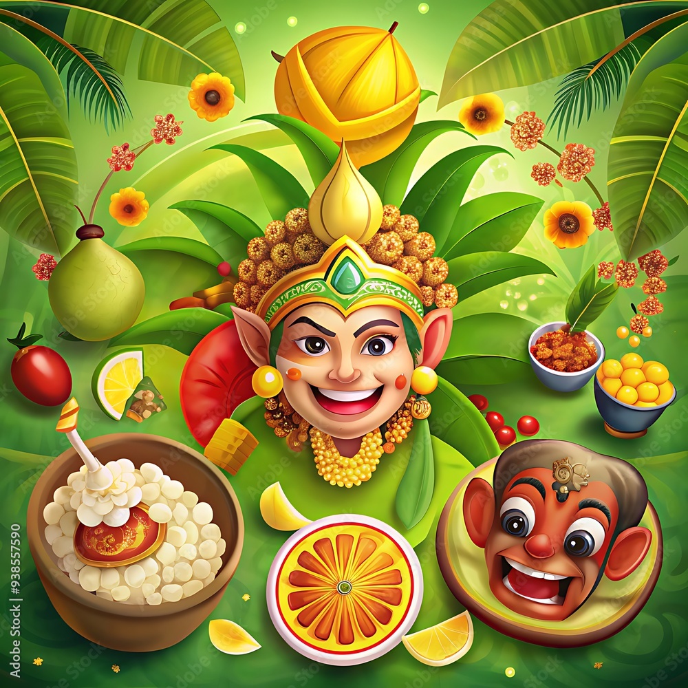 Happy Onam, Poster, Banner, Onam. South Indian Festival. Onam Poster, Stock Illustration | Adobe ...
