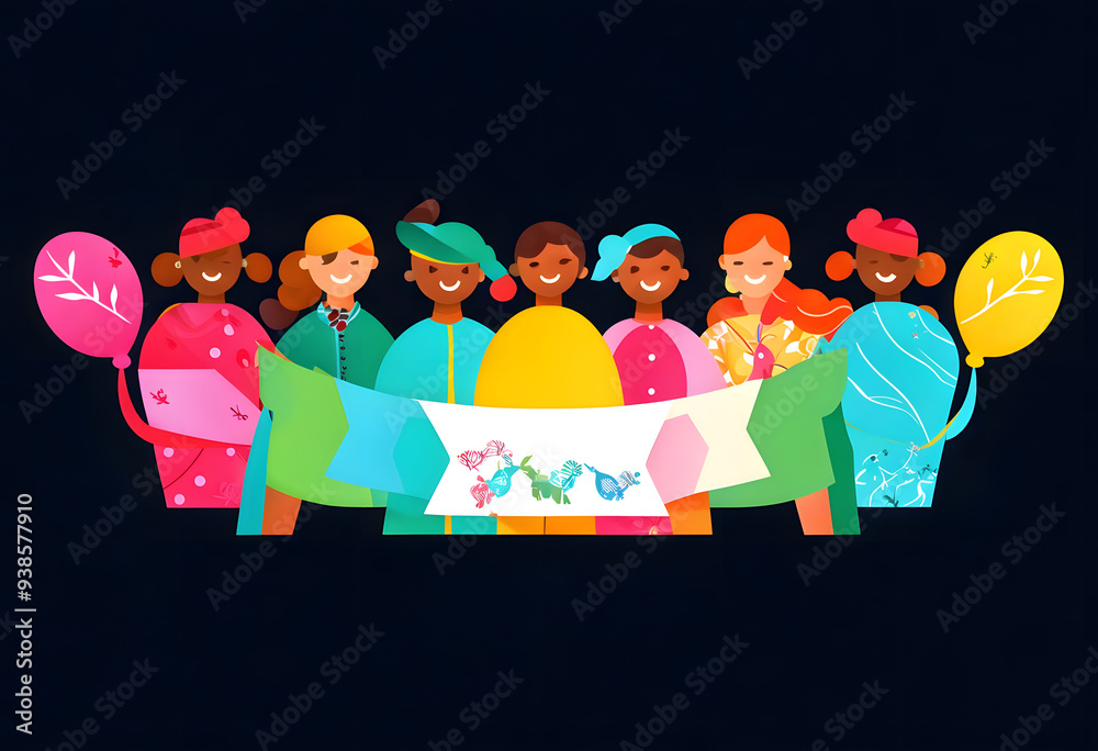 Illustration of different groups of people holding hands. Unity ...