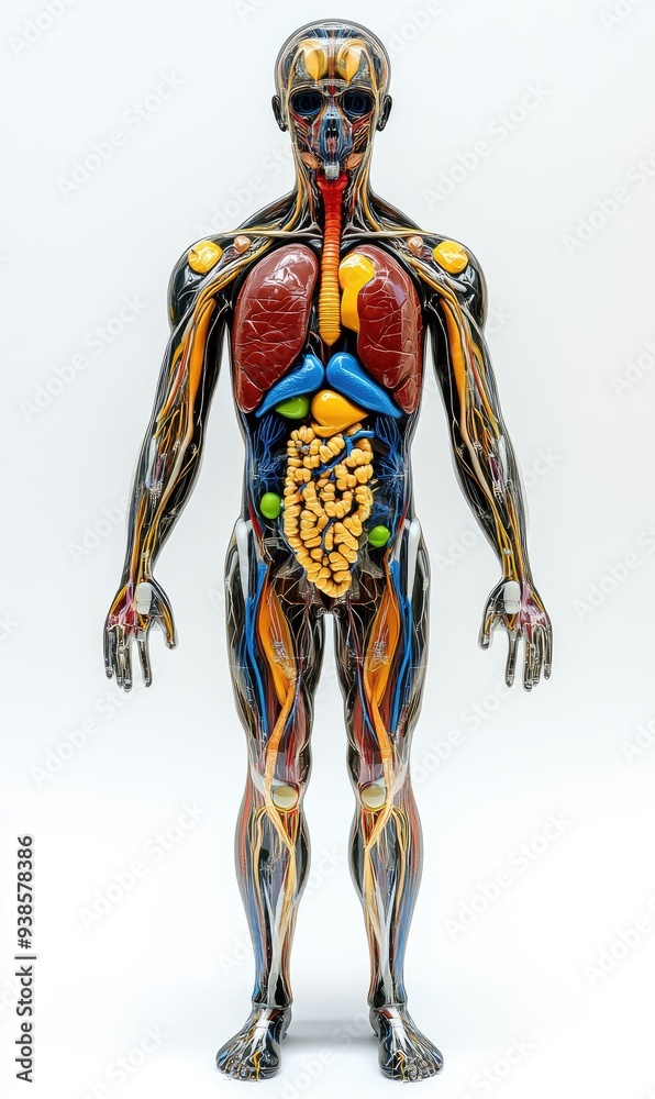 High-detail 3D model of the endocrine system, Human Body Anatomy ...