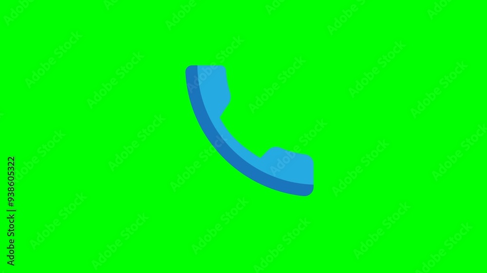 animation of incoming call ring icon isolated on green screen ...