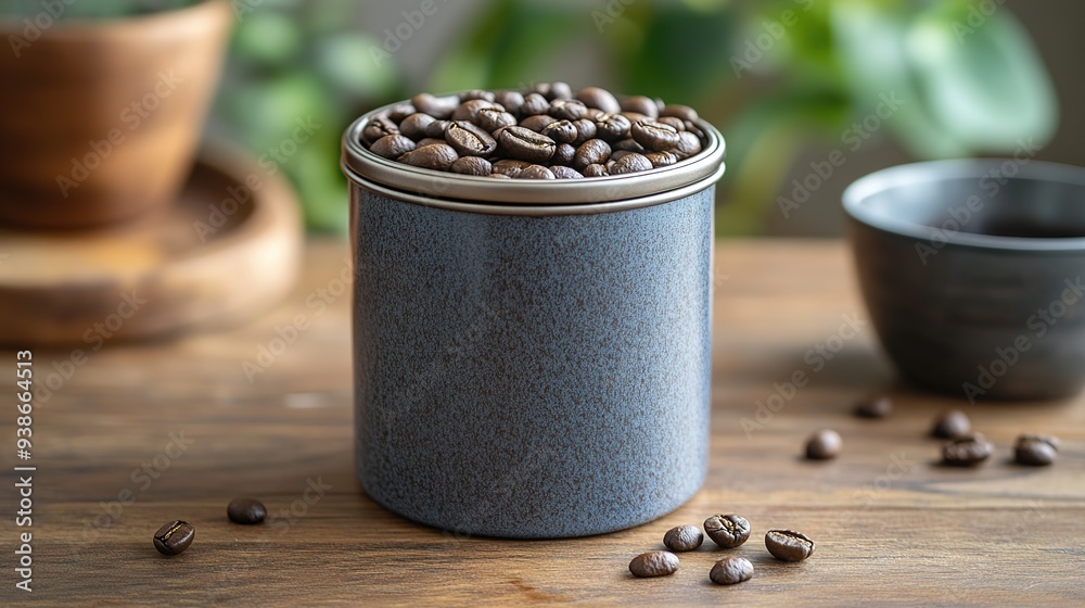 Coffee Tin Container. A Classic and Practical Metal Coffee Tin with a ...