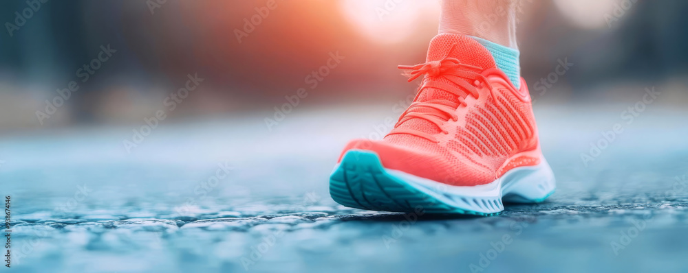 Focus on a runner's foot arch, suffering from plantar fasciitis, foot ...
