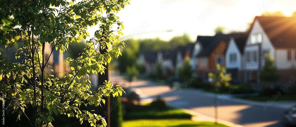 Modern suburban development, luxury homes with open floor plans, wide ...