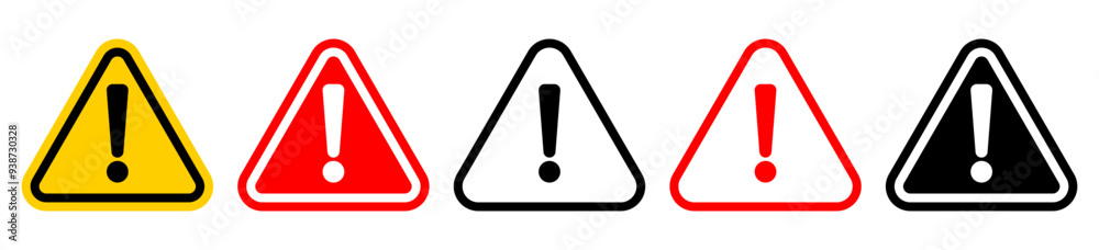 Warning Sign symbol, Red, Yellow, Black Alert Hazard and Danger Vector ...