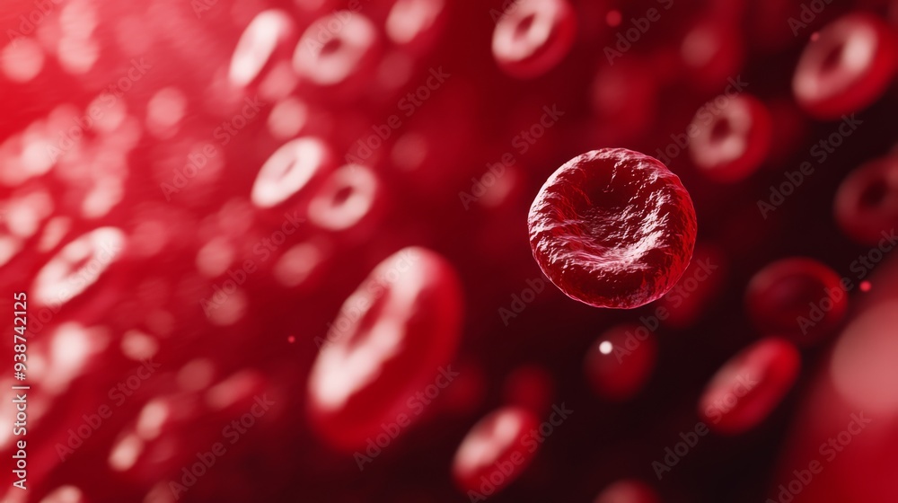 An artistic representation of red blood cells flowing through a blood ...