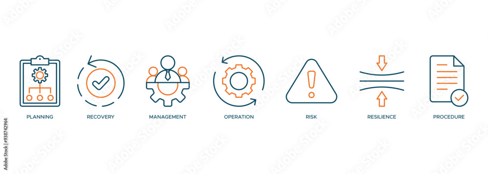 Business continuity plan icon vector illustration banner web concept of ...