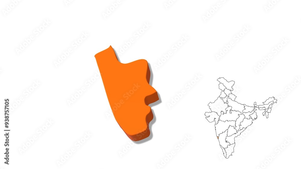 India Map Showing Goa State in Detail Stock Illustration | Adobe Stock