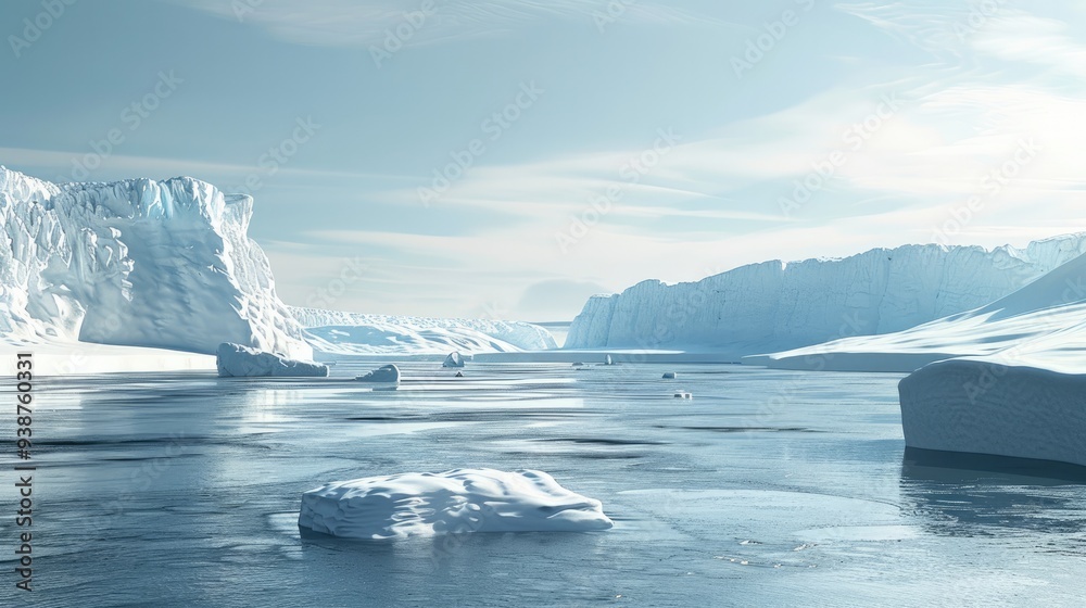 The melting of polar ice caps shows the impact of global warming on ...