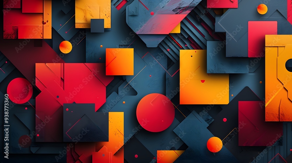 Dynamic abstract art with red and black wavy lines Background. Abstract ...