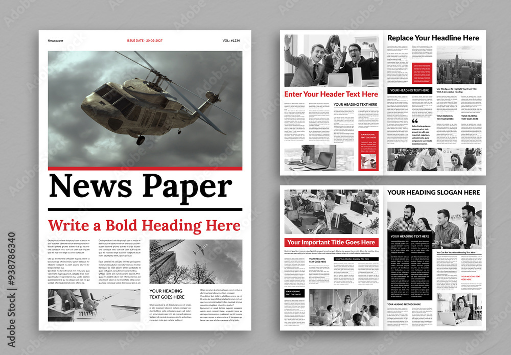 Newspaper Template Layout Stock Template | Adobe Stock