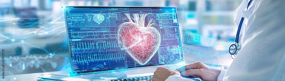 A cardiologist performing an electrophysiology study using advanced ...