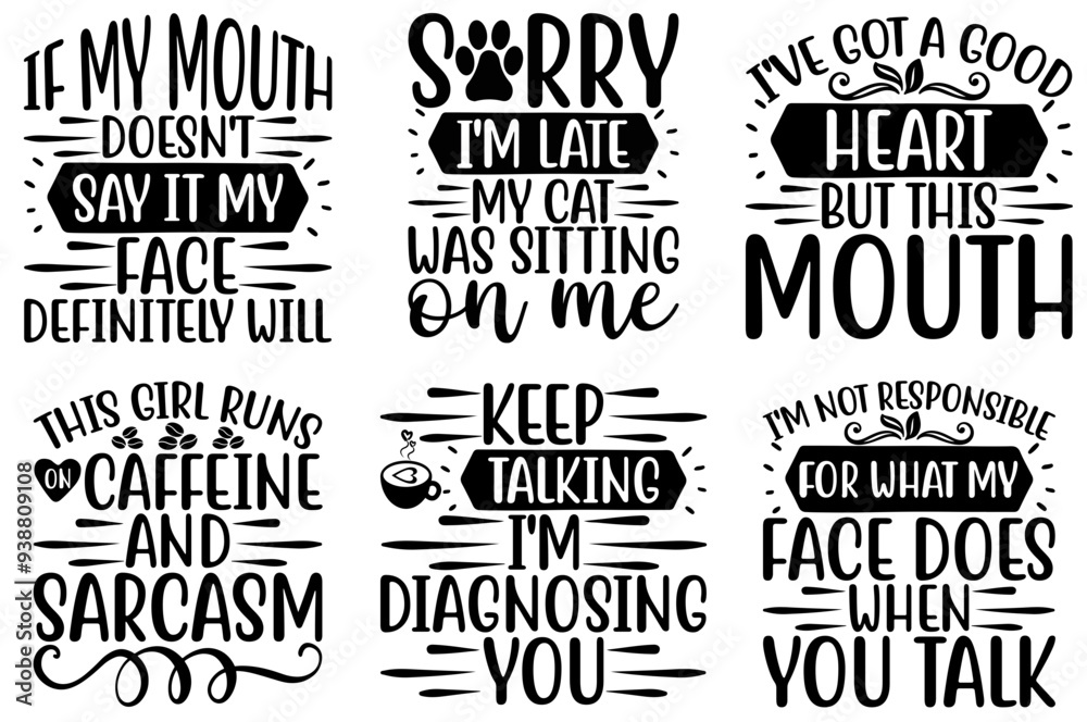 Classic Sarcastic Invitation, Labels And Badges Pack Vector ...