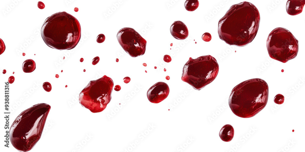 Blood drops cut-out with clipping path, blood stains cut out isolated ...
