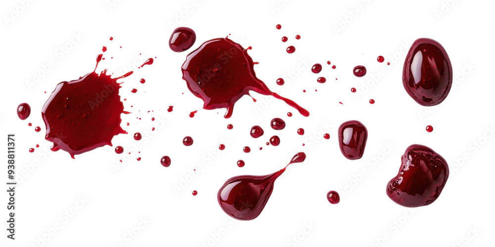 Blood drops cut-out with clipping path, blood stains cut out isolated ...