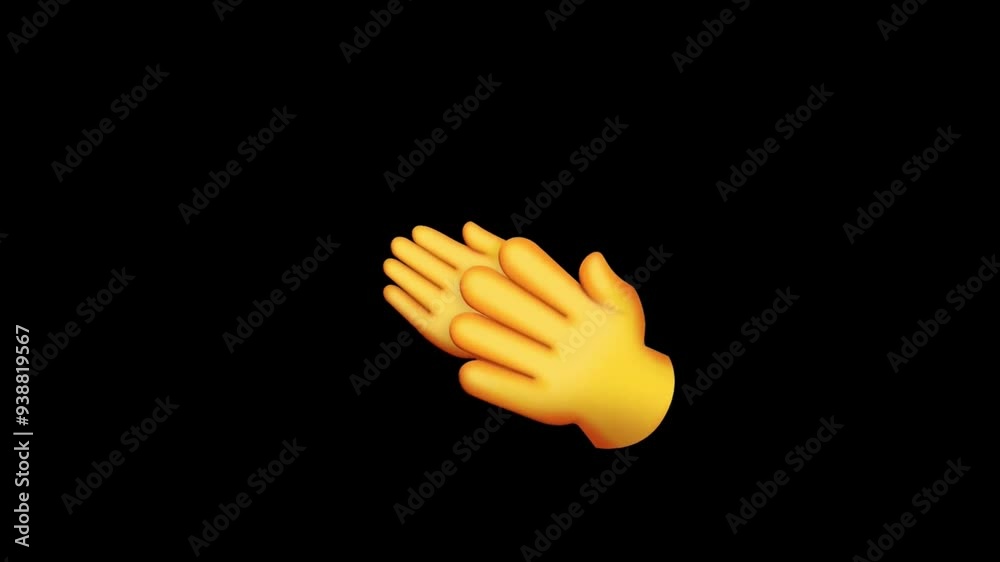 Clapping Hands Animated Emoji. Alpha channel, transparent background ...