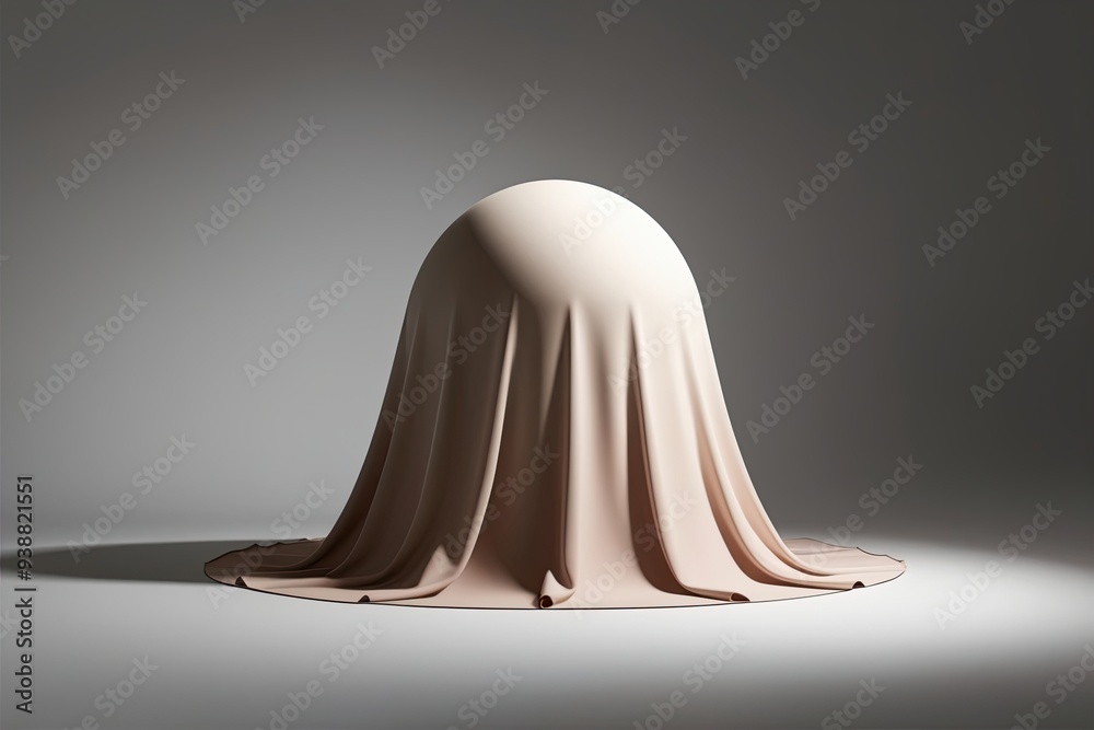 Gentle Ellipsoid Capsule Shape with Draped Shadow and Diffusion Overlay ...