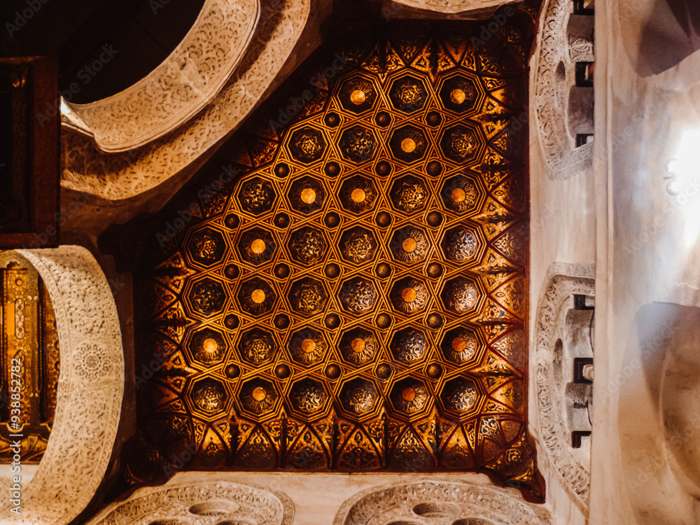 Cairo, Egypt - 2011 - Ceiling of Qalawun complex which is a massive ...