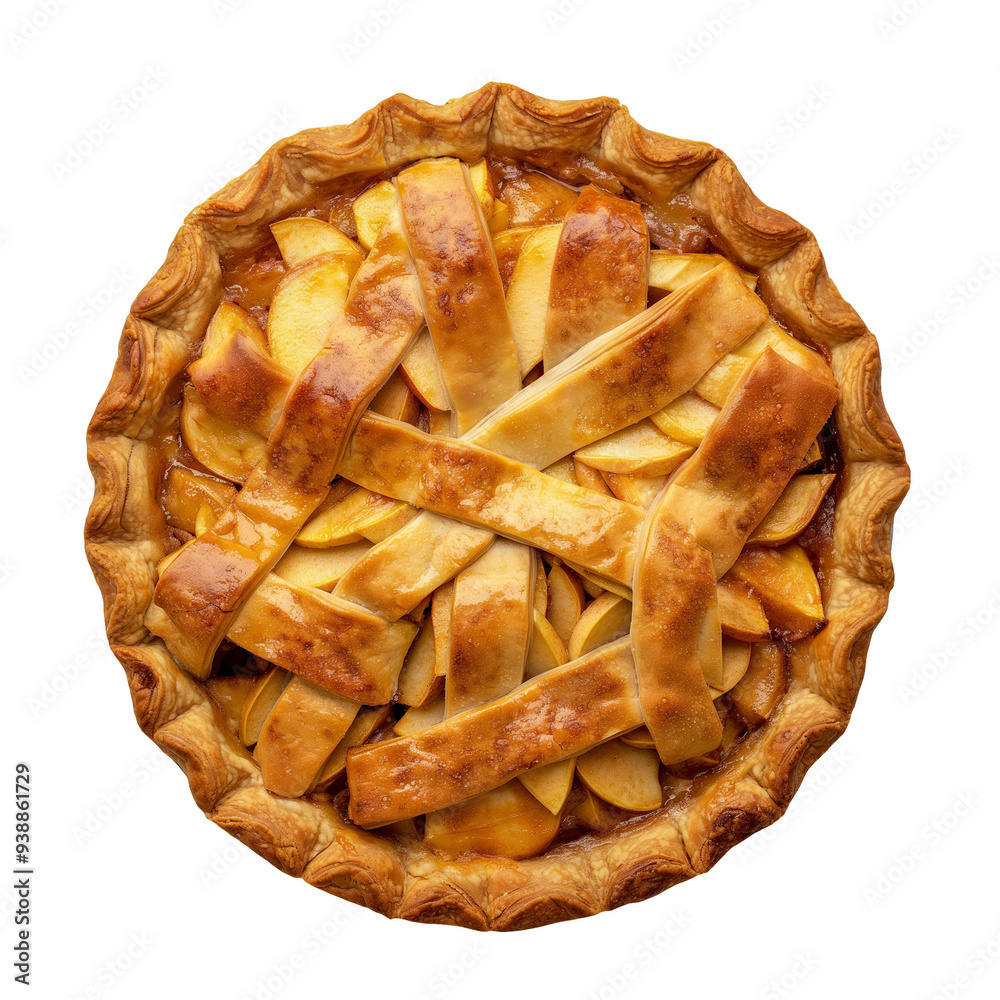 Homemade apple pie on transparent background. Illustration for print ...