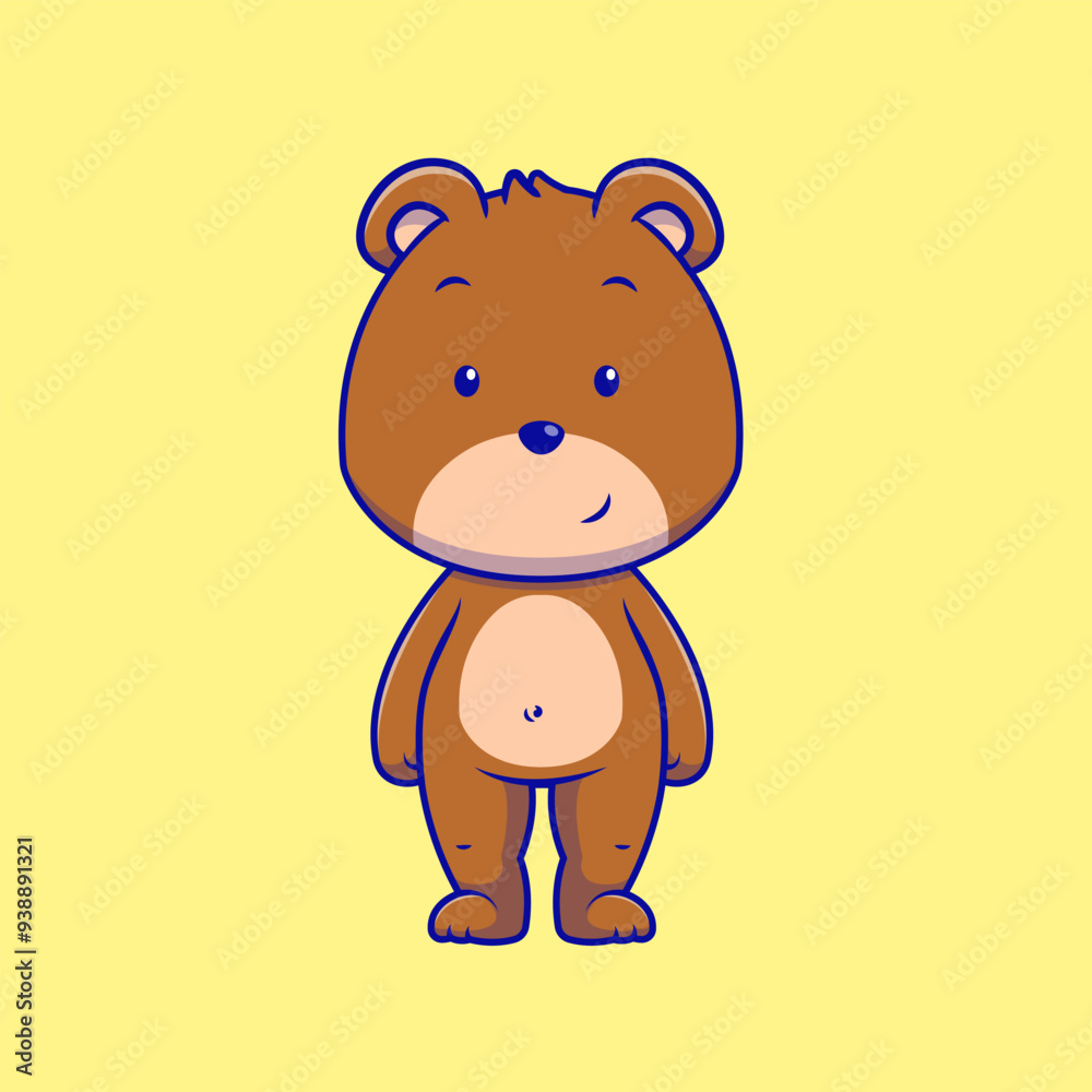 Cute Grizzly Bear Illustration Cartoon Grizzly Bear Coloring Hi Res