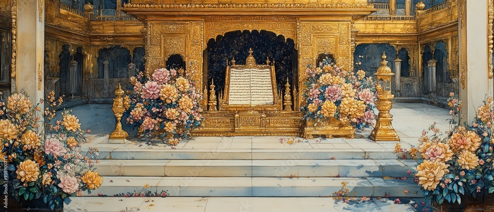 Guru Granth Sahib Golden Temple Sikhism Religion Spiritual Symbol Stock ...