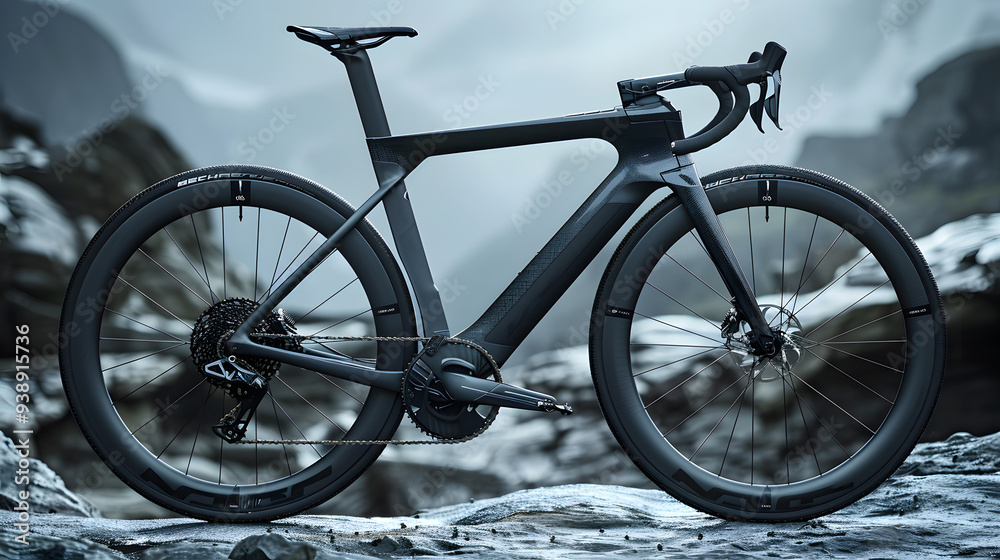 A sleek, aerodynamic road bike designed for speed and performance is ...