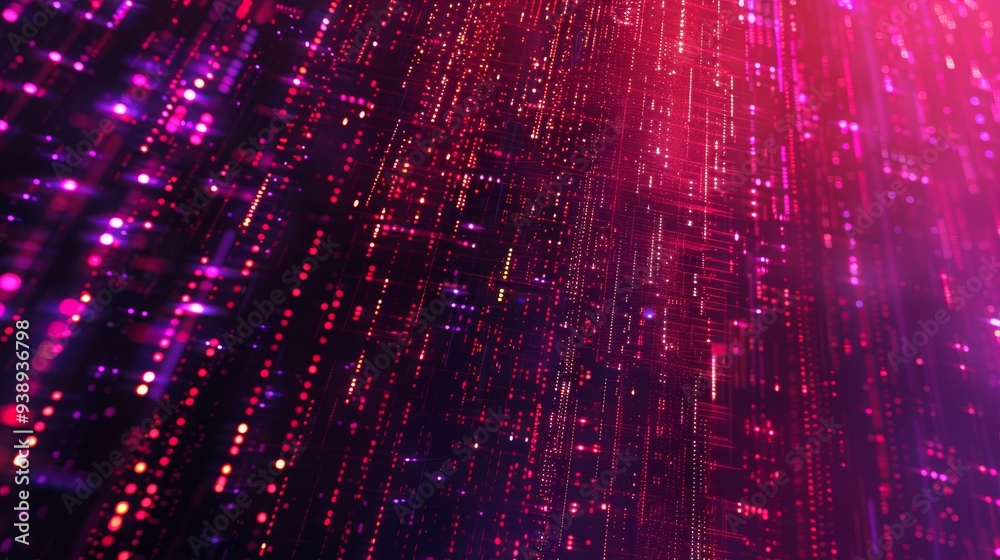 Data corruption depicted with pixelated elements on a red background ...