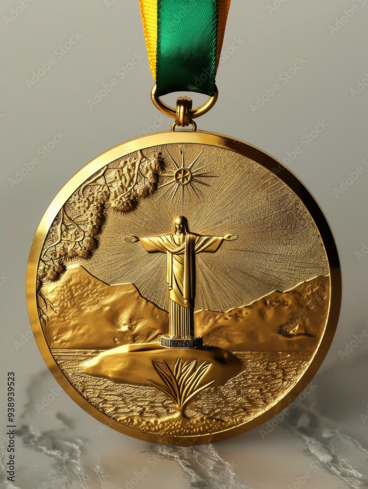 Gold medal design for the Paris Olympics, customized with the style and ...