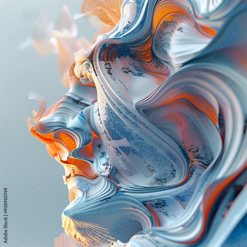 Abstract 3D design with strokes created using Houdini FX and Cinema 4D ...