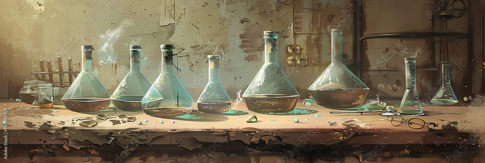 Laboratory of Genius: Rusted beakers and broken glassware litter a ...
