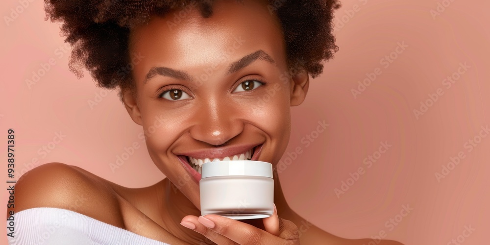 attractive dark-skinned african american woman with bright white teeth ...