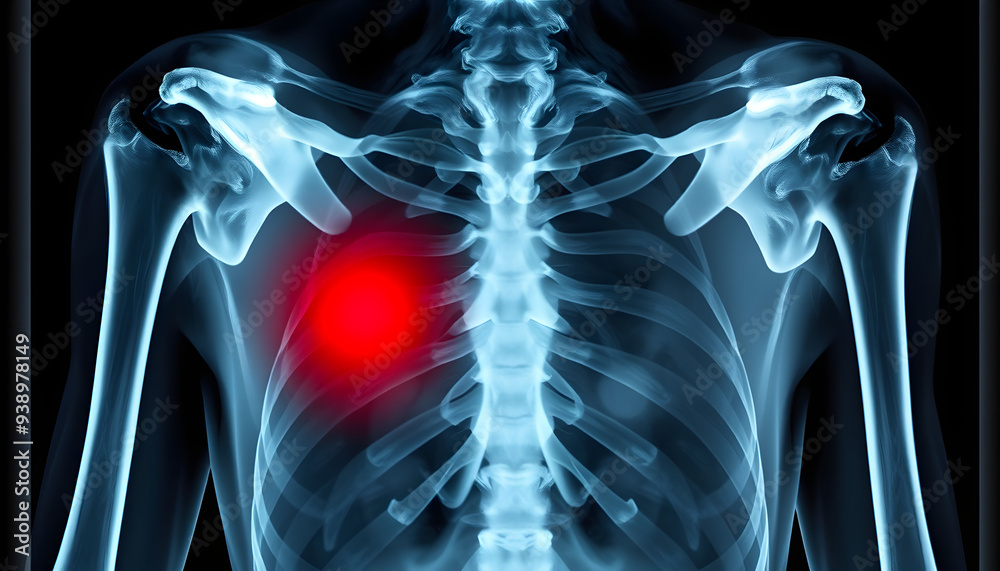 Film X ray shoulder radiograph show degenerative osteoarthritis disease ...