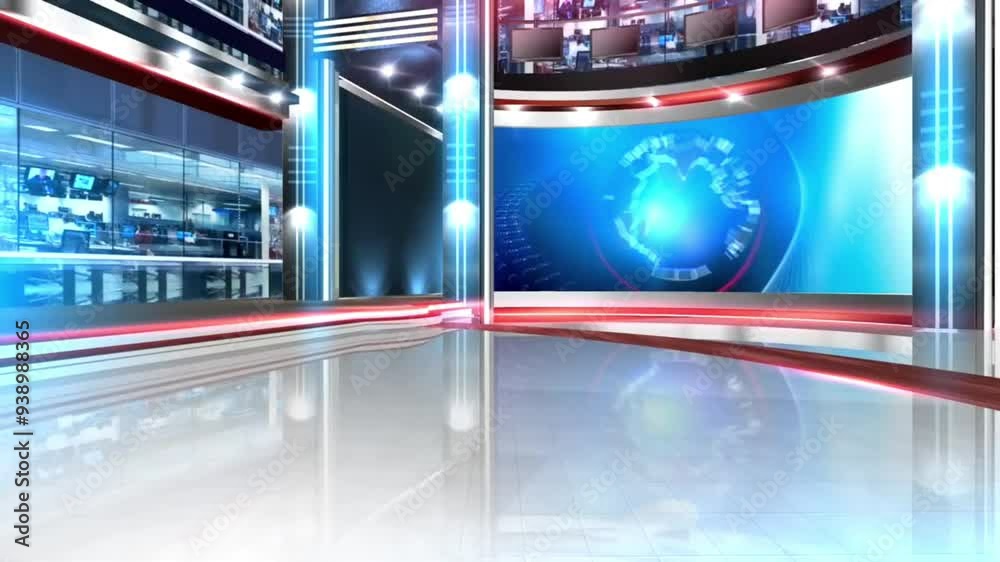 Professional 3D virtual TV studio news backdrop, perfect for TV shows ...