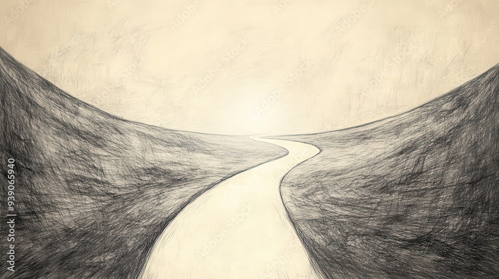 Biblical Illustration of Psalms 81: Fork in the Road with Paths to ...