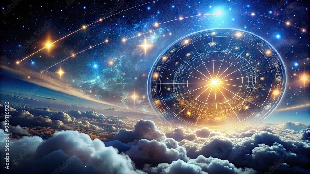 Ethereal, glow-in-the-dark stars and swirling clouds surround a ...